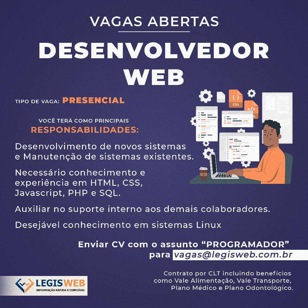 UFPR-TADS: Vaga Desenvolvedor WEB.